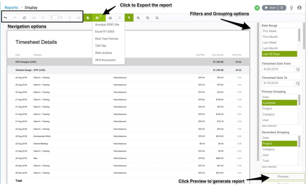 Using Avaza Reports – Avaza Support