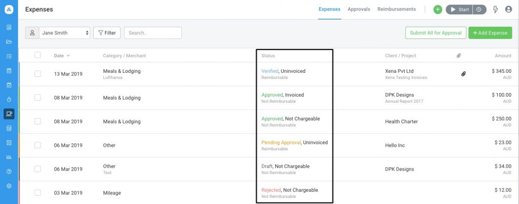 Expense Approvals - Avaza Support