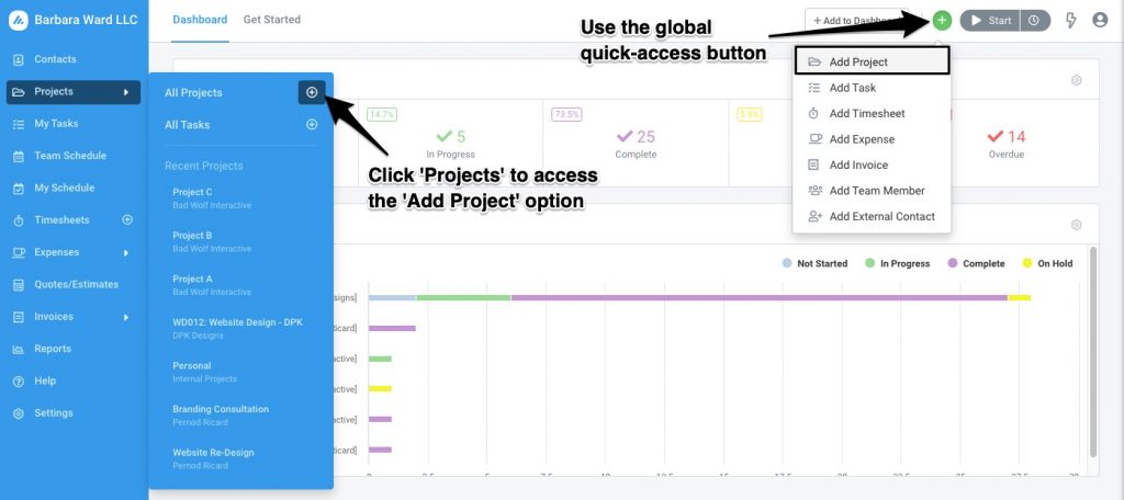 Getting Started with Projects - Avaza Support