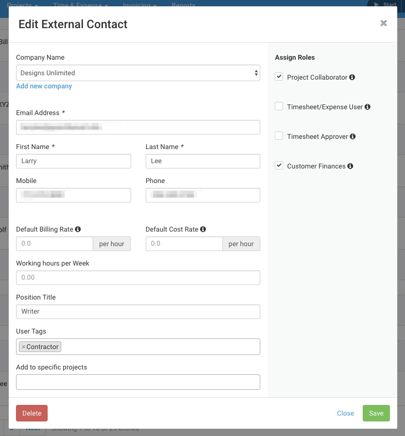Managing Users & Contacts - Avaza Support