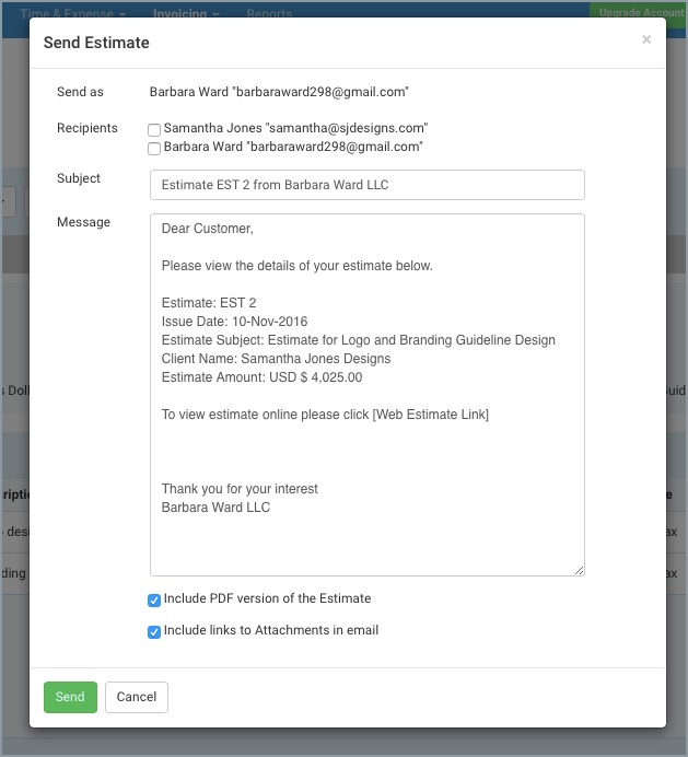 How Do I Send An Estimate To A Client Avaza Support