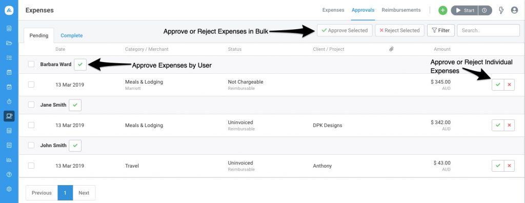 Expense Approvals - Avaza Support
