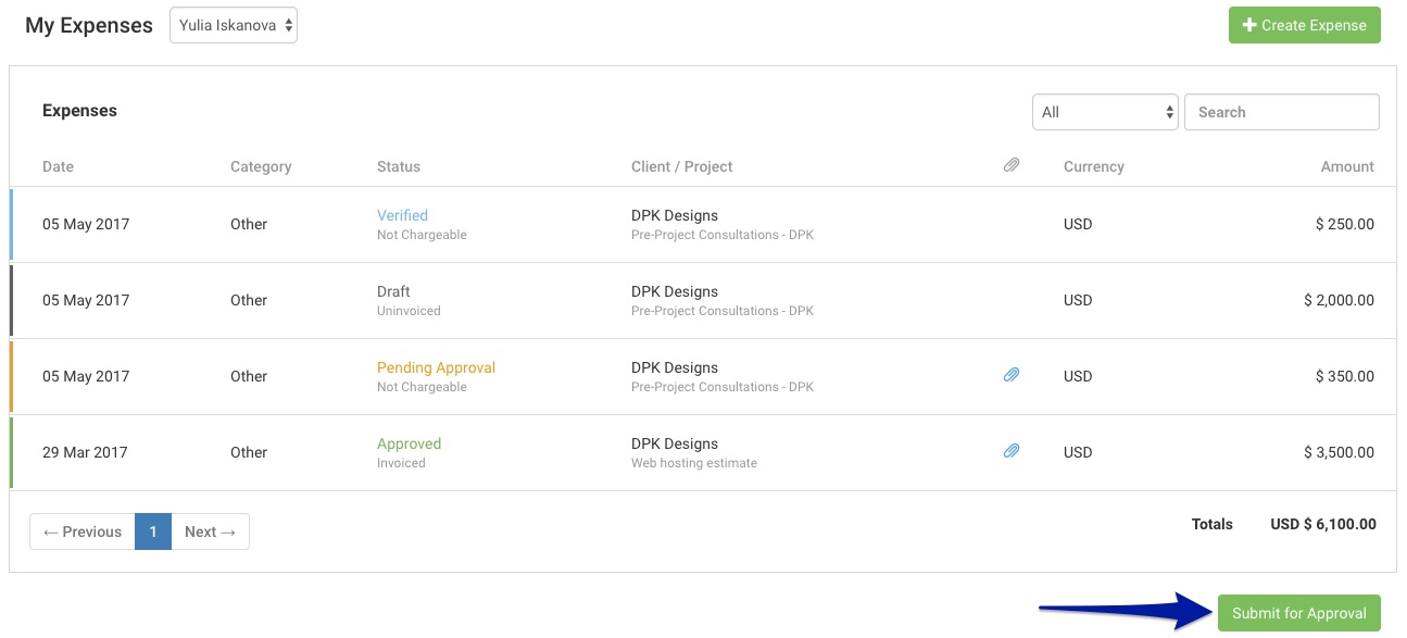 Expense Approvals - Avaza Support