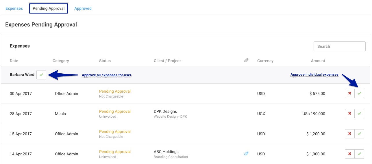 Expense Approvals - Avaza Support