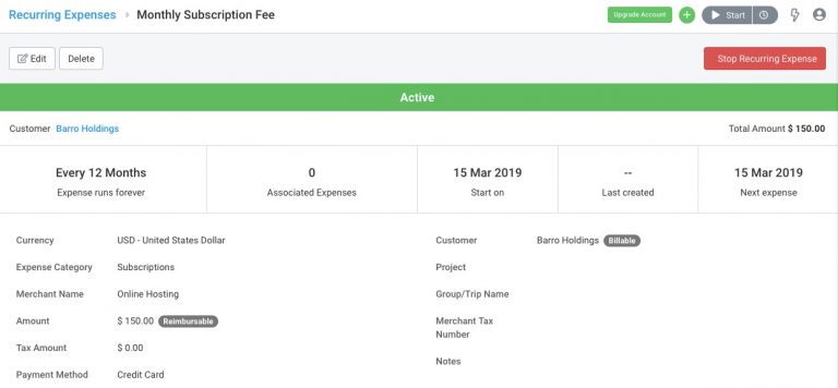 Recurring Expenses Guide