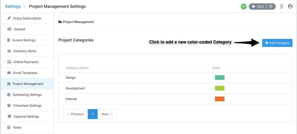 How do I Add Project Categories? - Avaza Support