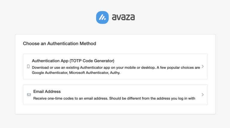 Avaza Multi-factor Authentication - Avaza Support